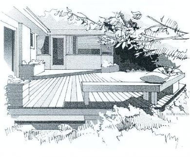 Dessins et plans de terrasses - Terrasse bois